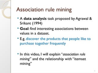 Associations analysis datamining and data warehouse | PPTX