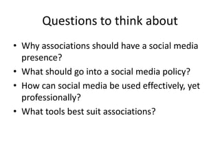 Associations and social media | PPTX