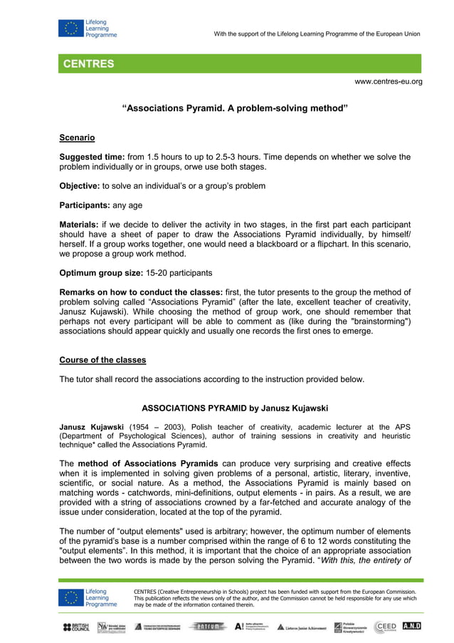 Associations pyramid. problem solving exercise | PDF