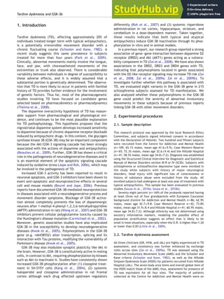 Association study of the GSK-3B gene with tardive dyskinesia in ...