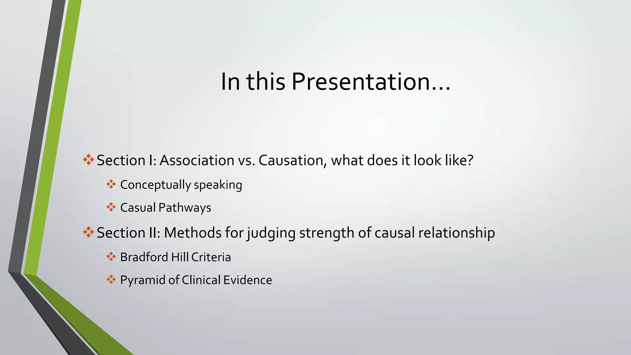 Brief Look at Association vs causation | PPTX