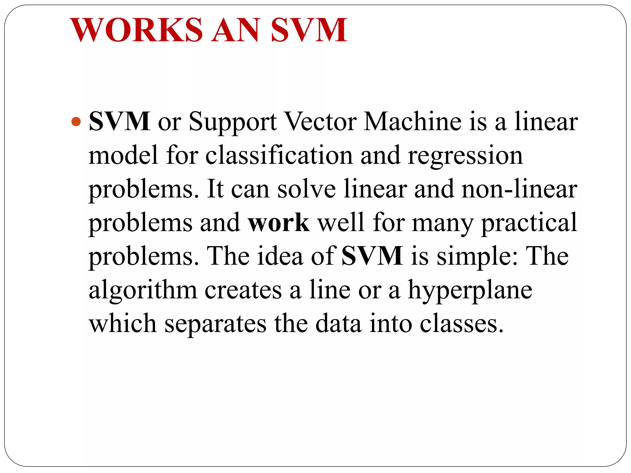 support vector machine and associative classification | PPTX