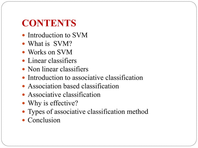 support vector machine and associative classification | PPTX | Computing | Technology & Computing
