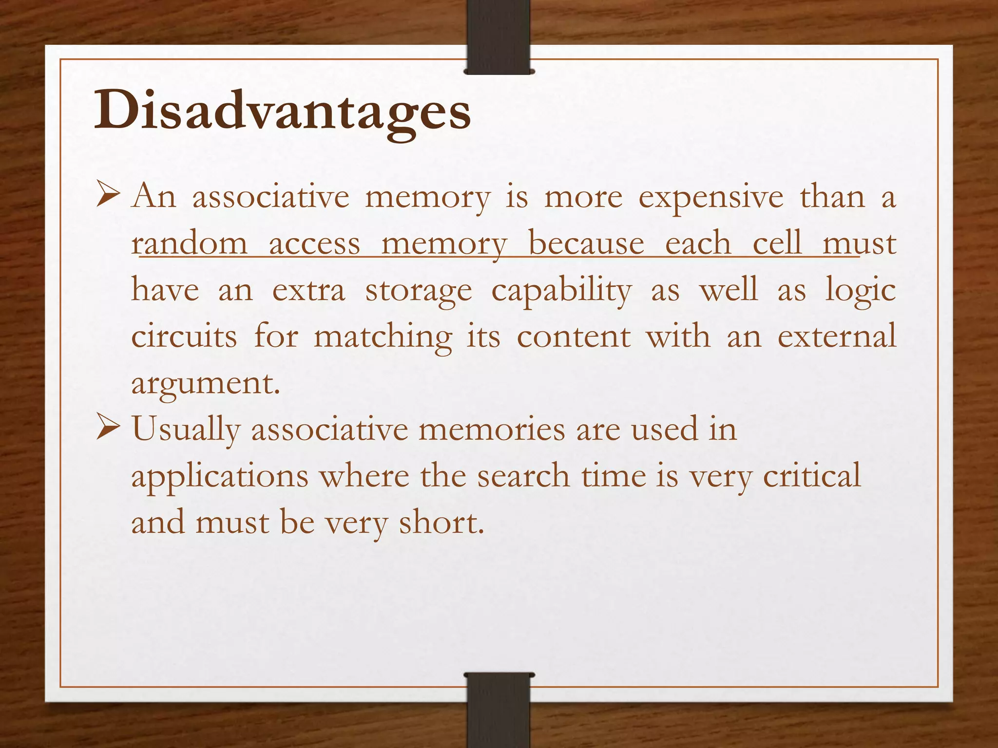 Associative memory | PPTX