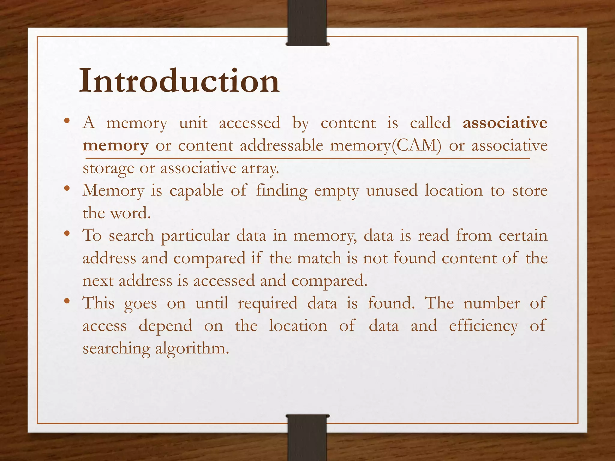 Associative memory | PPTX
