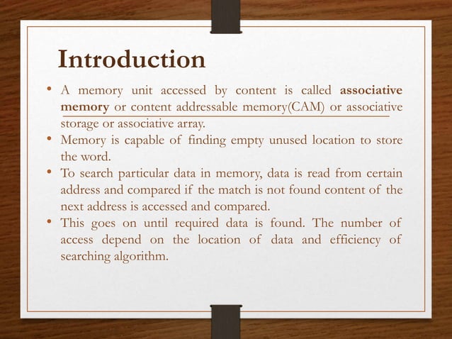 Associative memory | PPTX