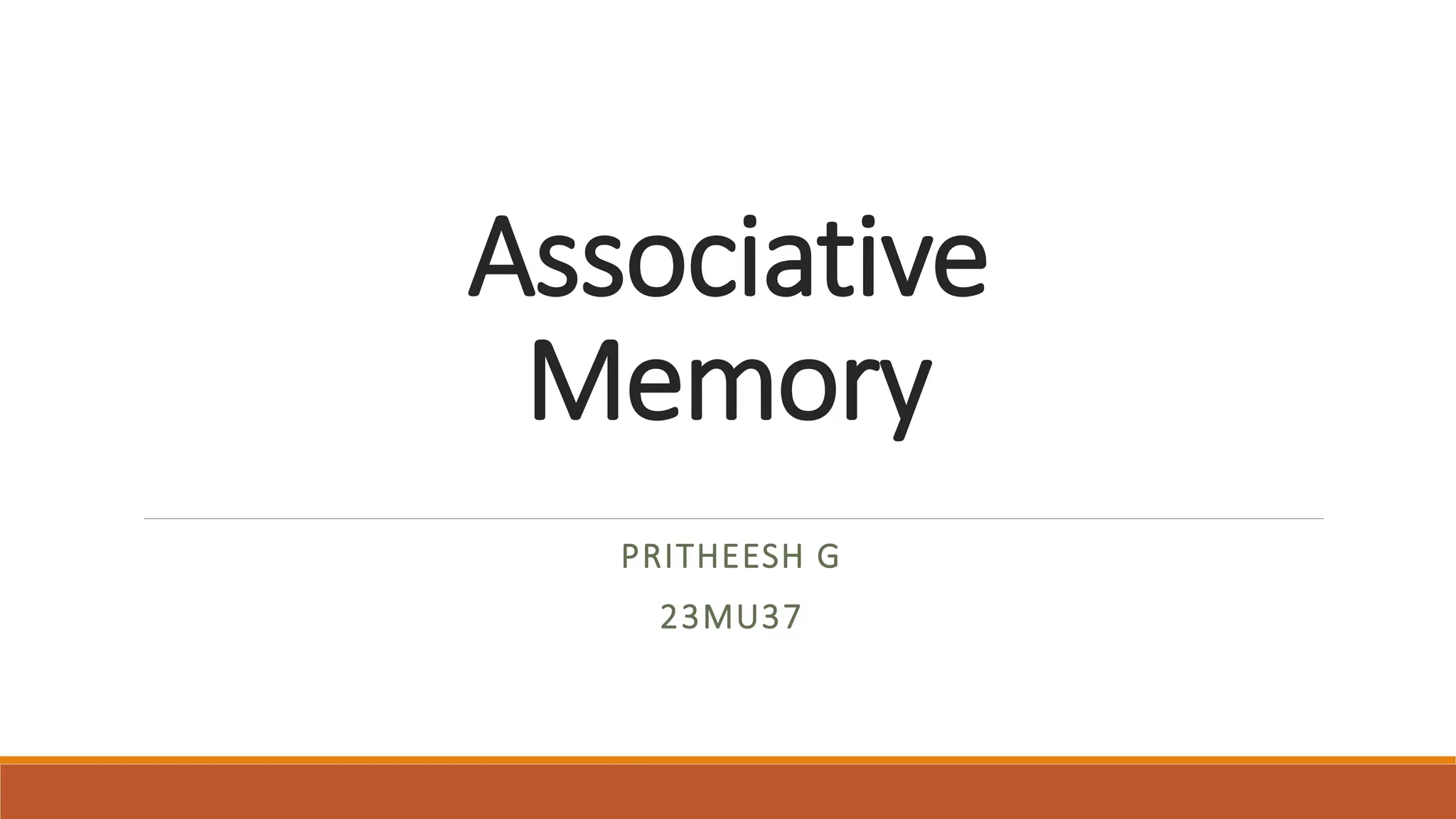 Associative Memory in Computer architecture | PPTX