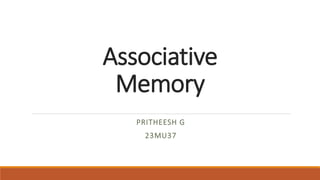 Associative Memory in Computer architecture | PPTX