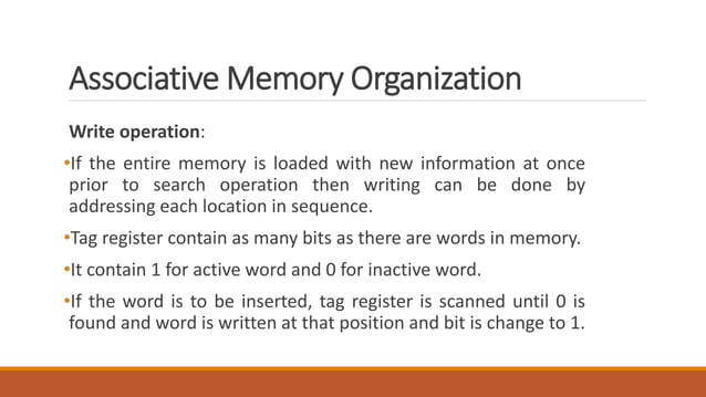 Associative Memory In Computer Architecture Ppt