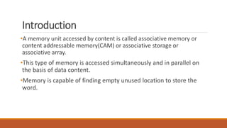 Associative Memory in Computer architecture | PPTX