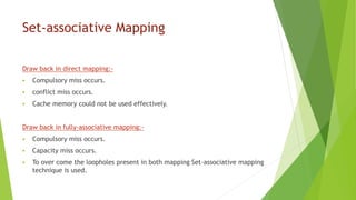 Associative memory and set associative memory mapping | PPTX