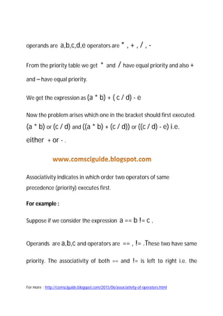 Associativity of operators | PDF