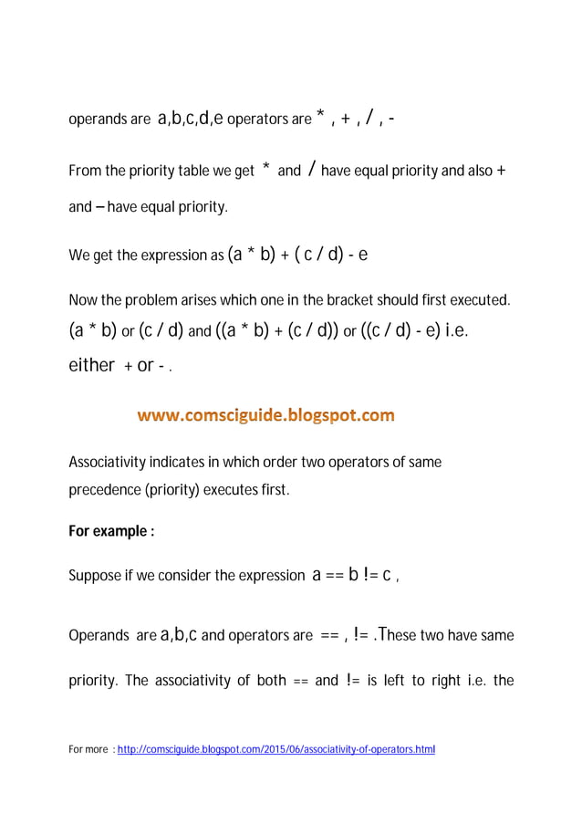 Associativity of operators | PDF