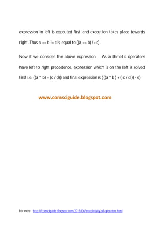 Associativity of operators | PDF
