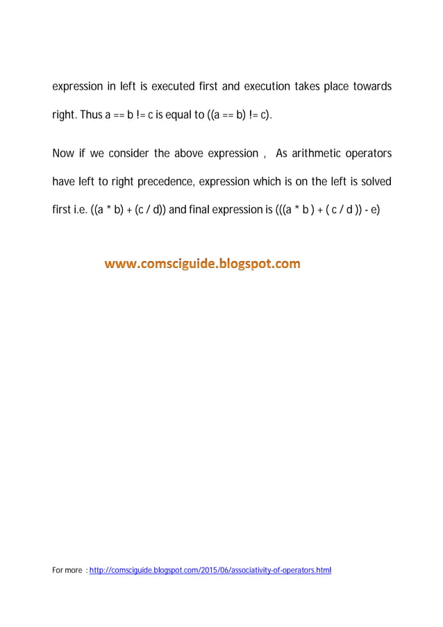 Associativity of operators | PDF