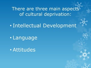 AS Sociology Unit 2 (Education) - Cultural Deprivation | PPTX