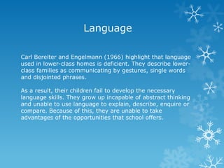 AS Sociology Unit 2 (Education) - Cultural Deprivation | PPT