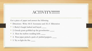 Assonance and alliteration | PPT
