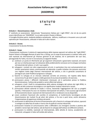 Statuto ASSORPAS (non più valido) | PDF