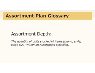 Assortment Plan Glossary of Retail Terms | PDF
