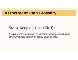 Assortment Plan Glossary of Retail Terms | PDF