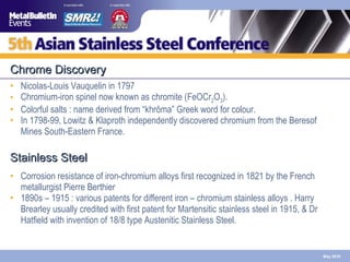 Chrome Alloy Scenario In India (Asian Stainless Steel Conference) | PPT