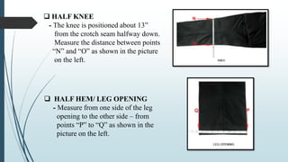 Buyer manual & measuring of 3 garments | PPTX