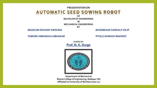 Automatic Seed Sowing Machine ppt | PPTX