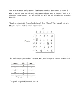 Asssignment problem | PDF
