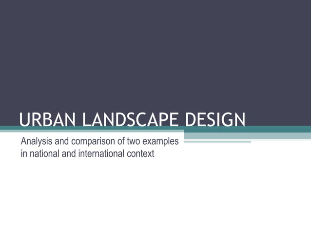 Urban Landscape Design | PPT