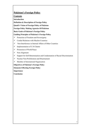 Pakistan Foreign Policy...Its objectives and Principles | PDF
