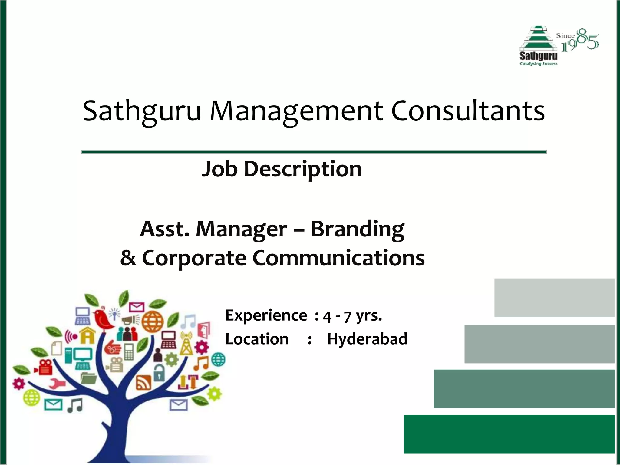 Job Description - Asst. Manager – Branding & Corporate Communications | PPT
