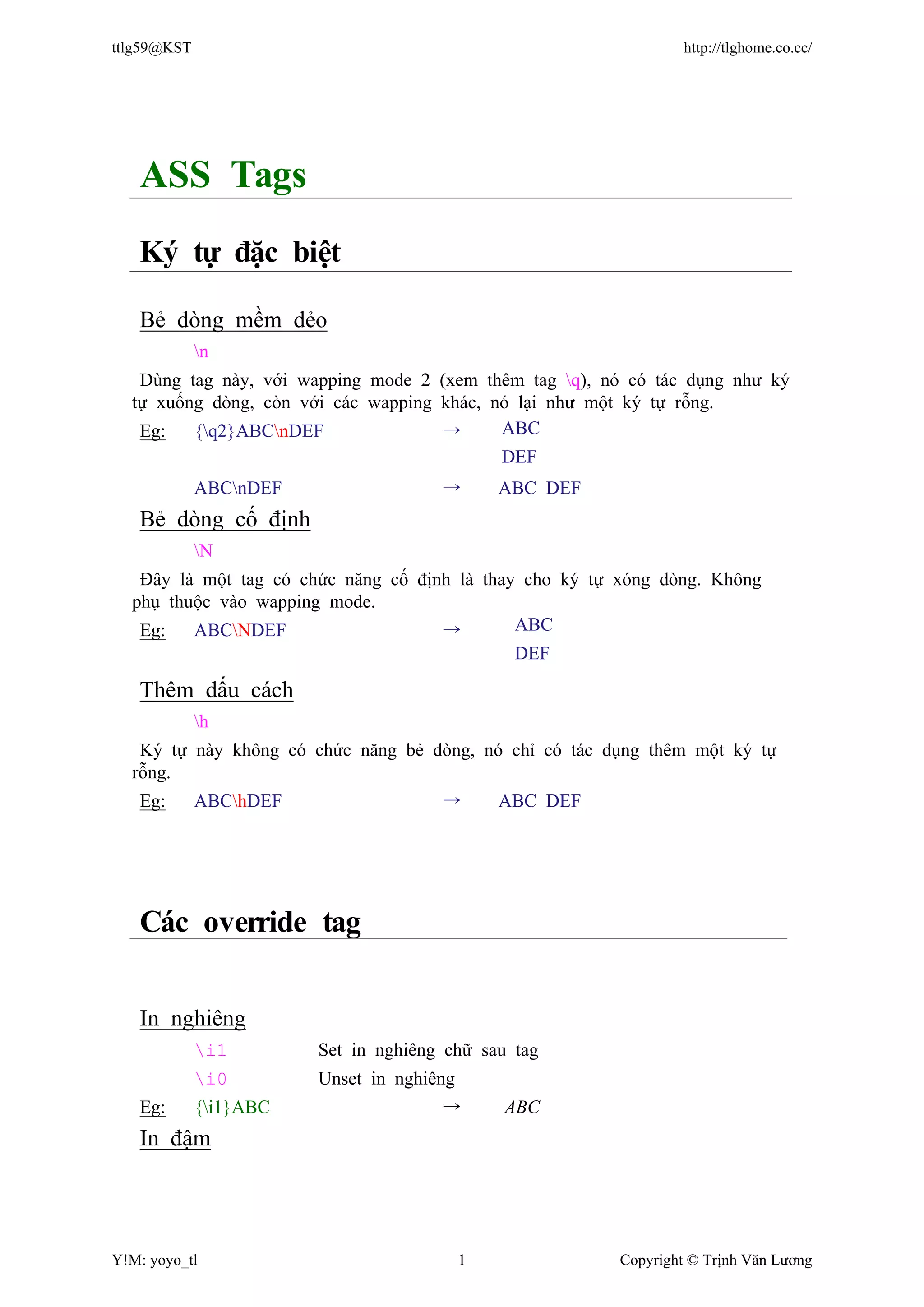 Hướng Dẫn 】Ý Nghĩa Aegisub Tags | PDF