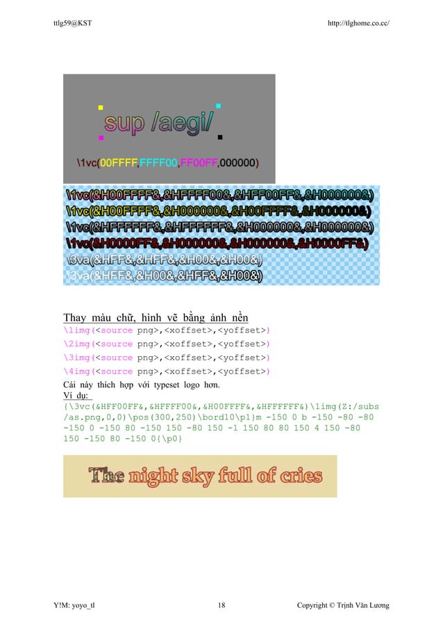 Hướng Dẫn 】Ý Nghĩa Aegisub Tags | PDF