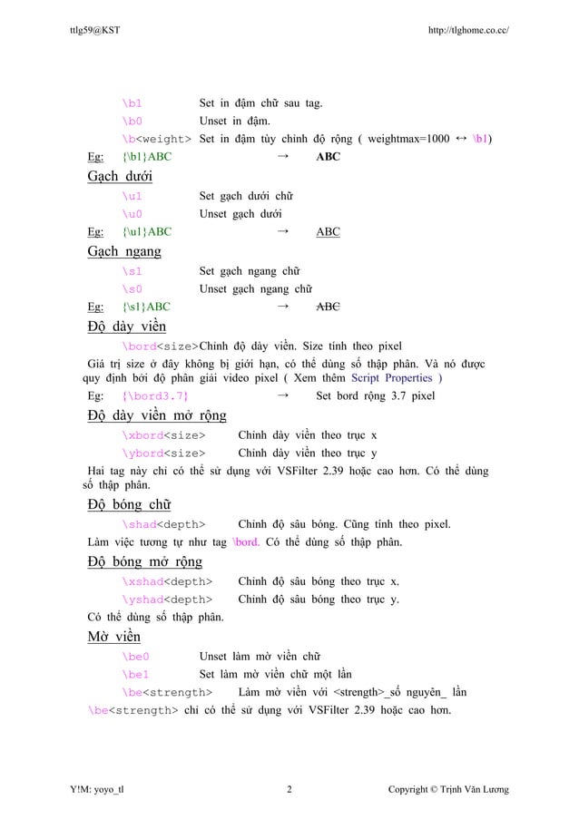 Hướng Dẫn 】Ý Nghĩa Aegisub Tags | PDF