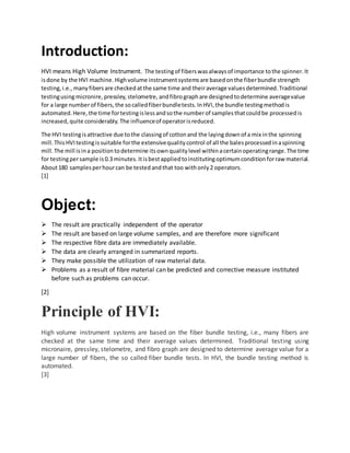 HVI- High Volume Instrument | DOCX