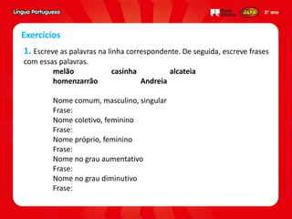 As subclasses dos nomes 3º ano Língua Portuguesa | PPSX