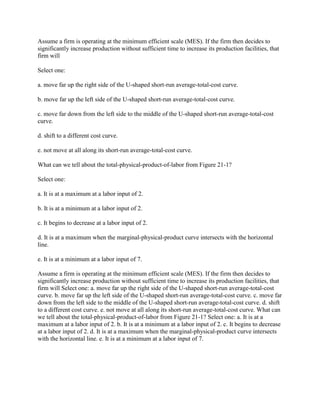 Assume a firm is operating at the minimum efficient scale (MES)- If th.docx