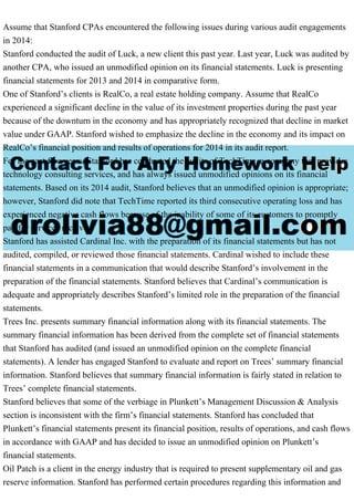 Assume that Stanford CPAs encountered the following issues during va.pdf