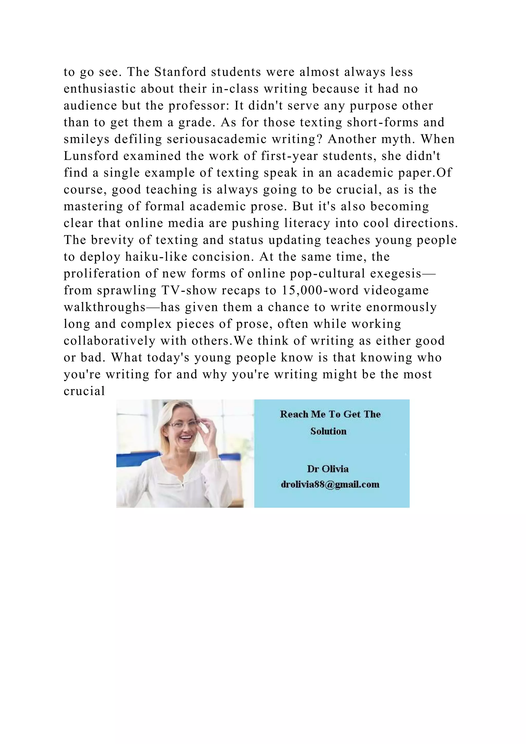 Assume that your reader is a college-level general audience who is n.docx