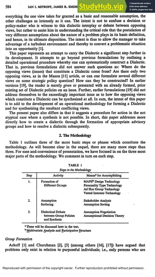 Assumptional Analysis A Methodology For Strategic Problem Solving | PDF