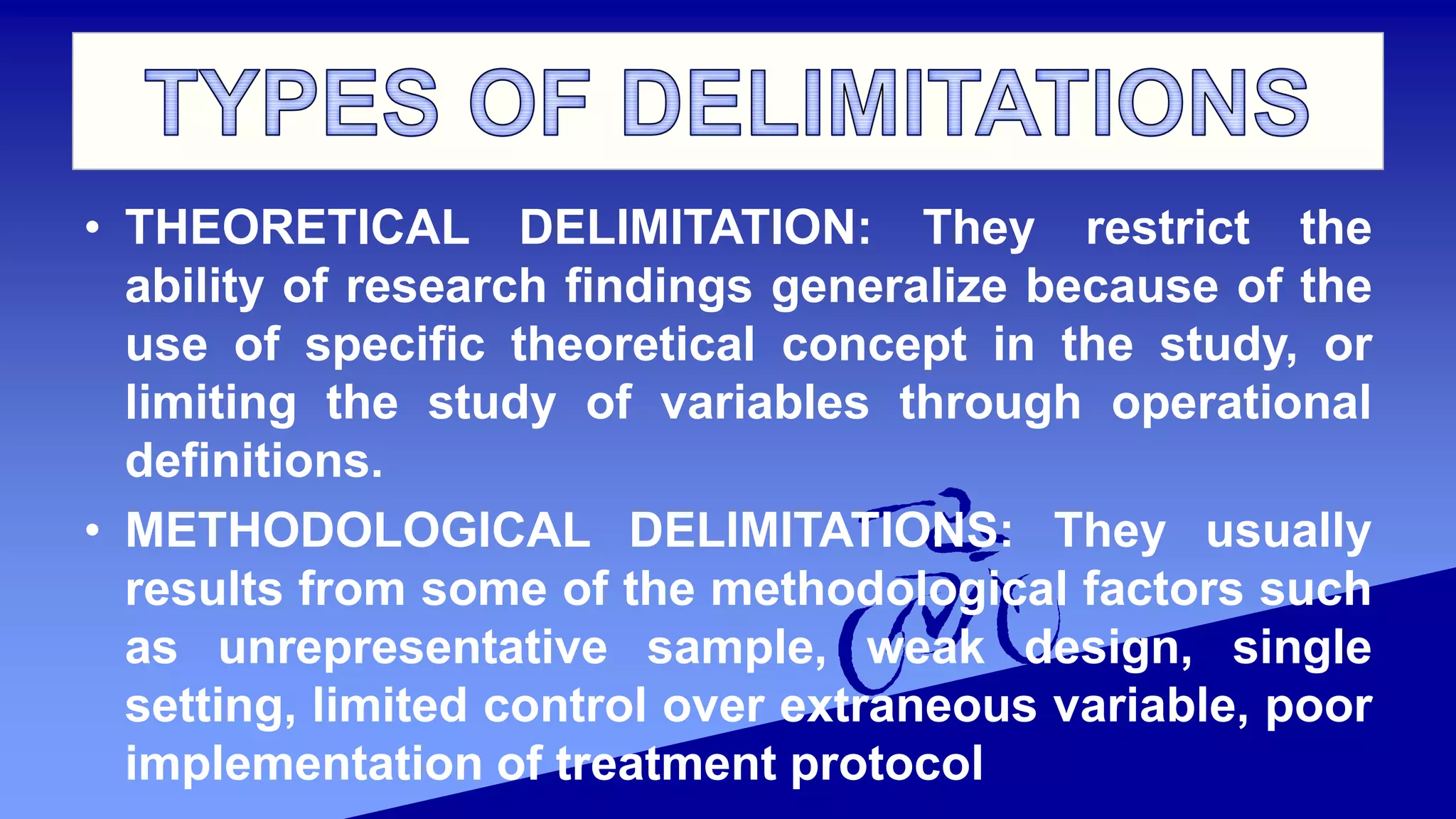 Assumptions and delimitations (Nursing research) | PPTX