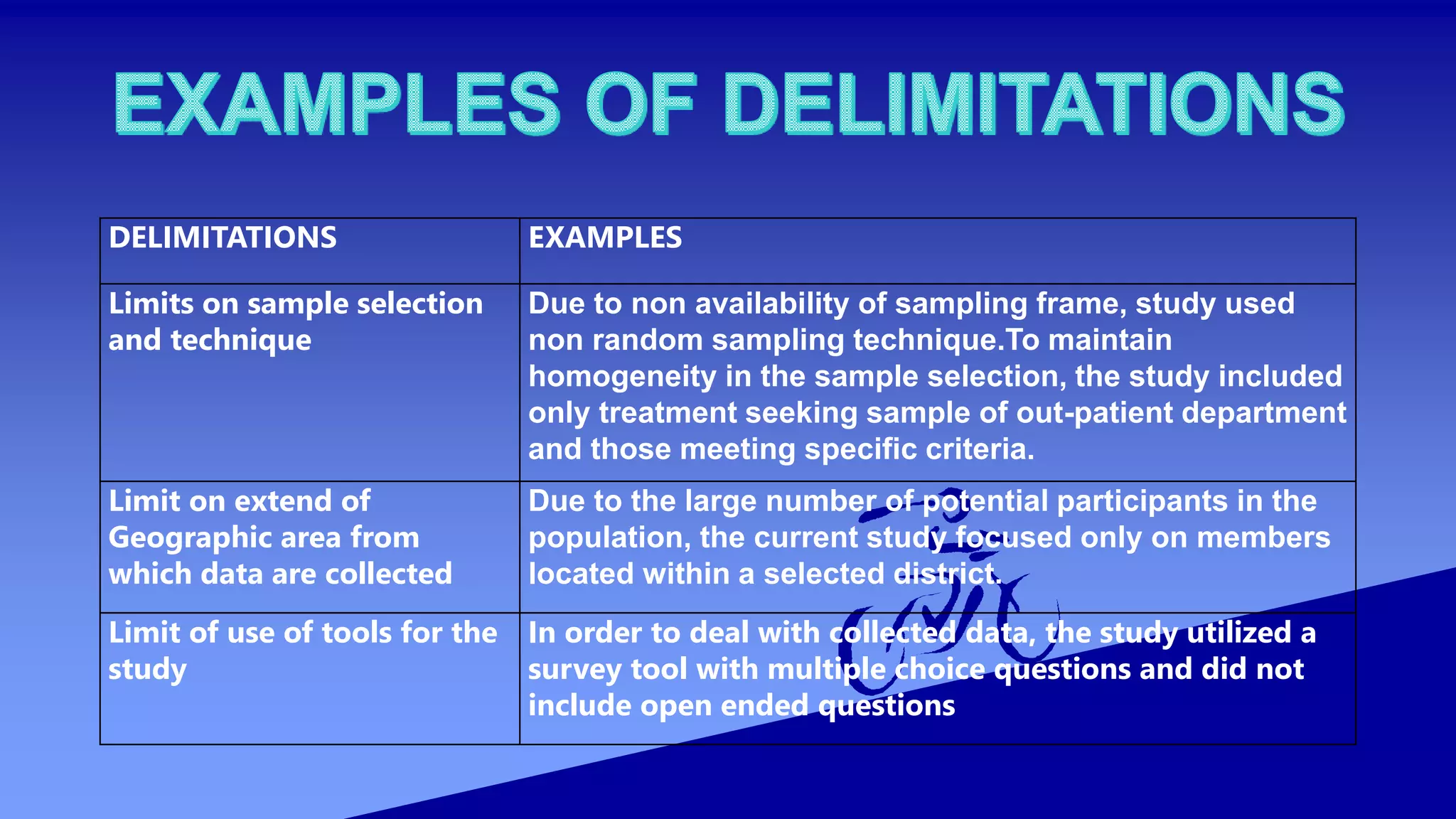 Assumptions and delimitations (Nursing research) | PPTX