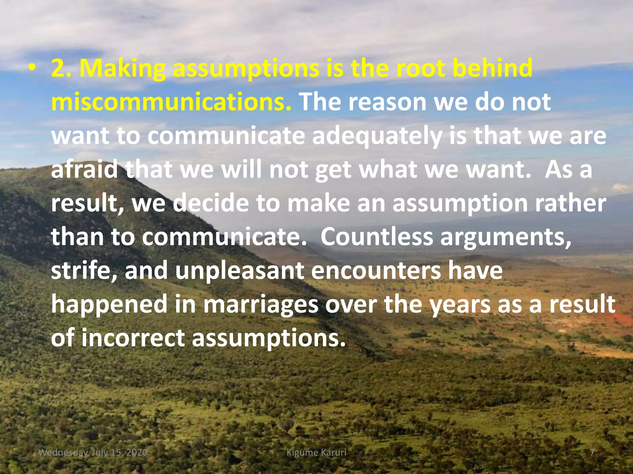 Assumptions Can Easily Drain Your Marriage | PPTX