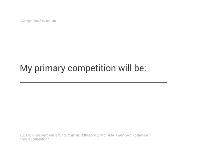 Assumptions exercise template Oct-13 | PPT