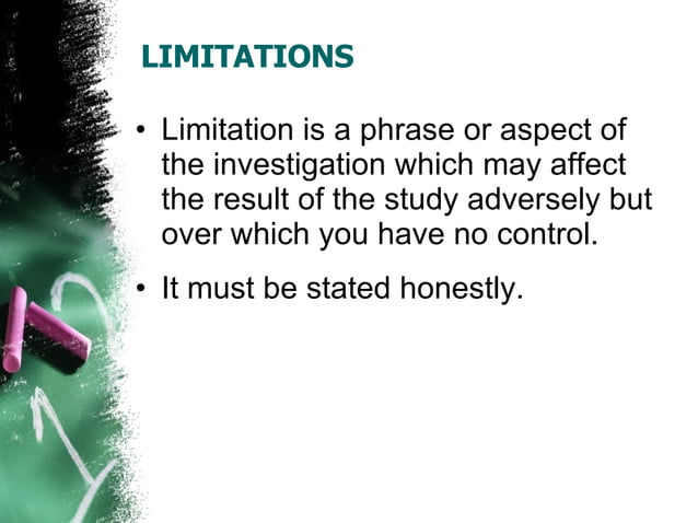 Assumptions;Scope And Limitations | PPT