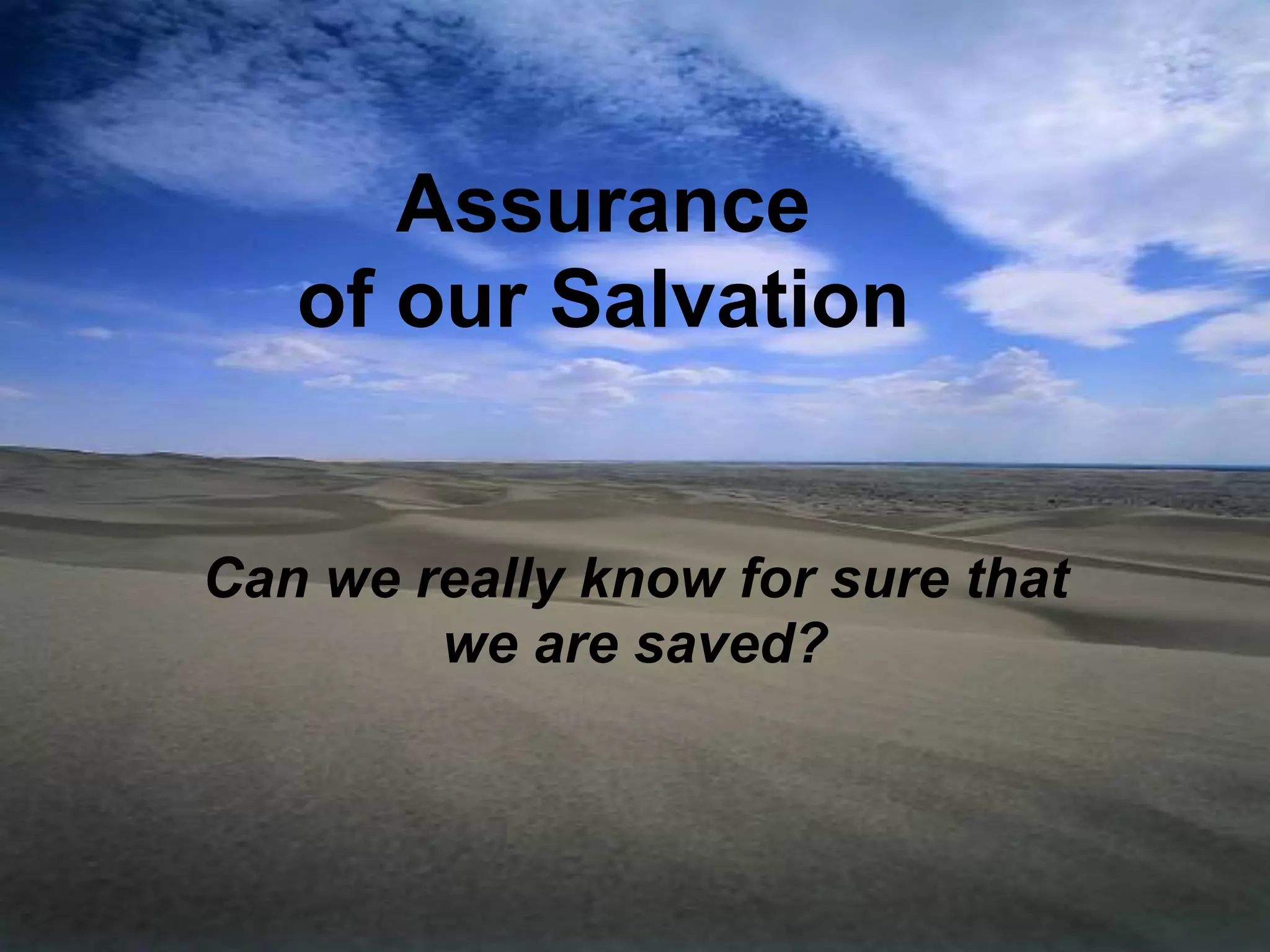 Assurance of Salvation | PDF