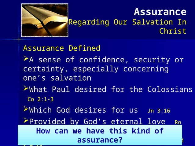 Assurance Bible Lessons Sunday Preaching | PPT