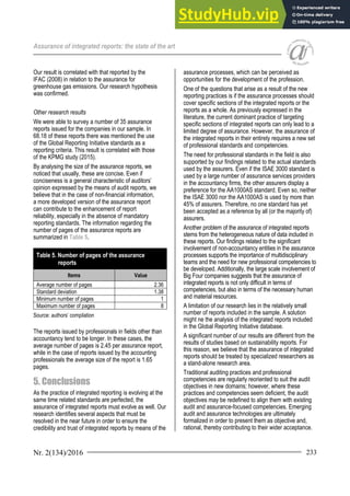 Assurance Of Integrated Reports The State Of The Art | PDF