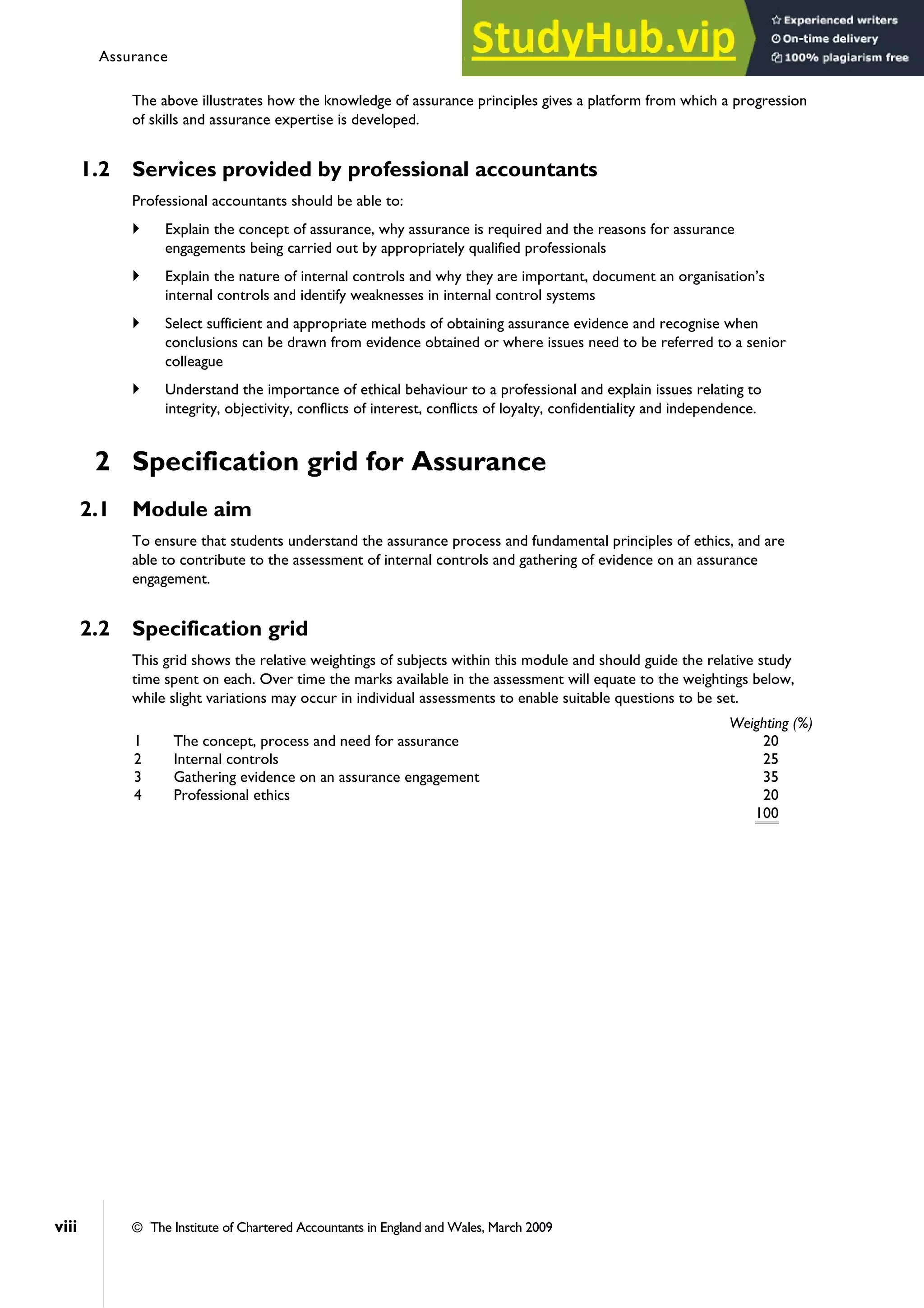 ASSURANCE Study Manual CA Certificate Level - ICAB | PDF